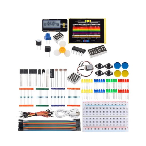 Basic Starter Kit, Keyestudio, Breadboard 400 Puncte + Componente Electronice + Componente Active