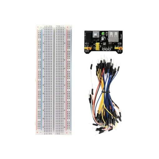 Set Breadboard 830 Puncte, Suport Circuit + Circuit Alimentare 3.3V/5V ...