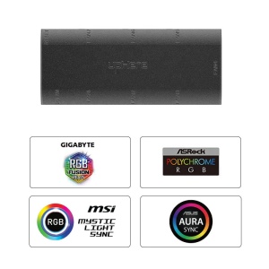 Controller Ventilator UpHere P7P, RGB PWM Fan Hub, 7 Porturi, 4 Pini ...