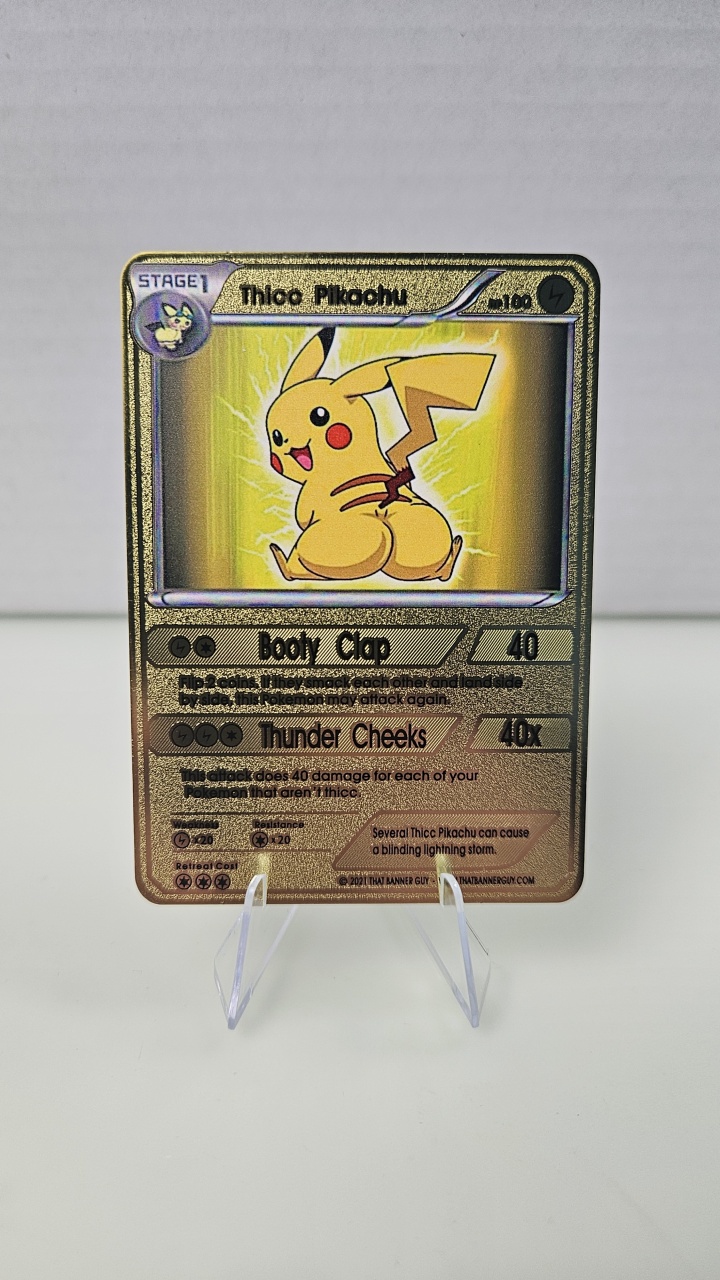 Thicc Pikachu - Carte PokéMetal (Fan Art) Collectible Metal Card