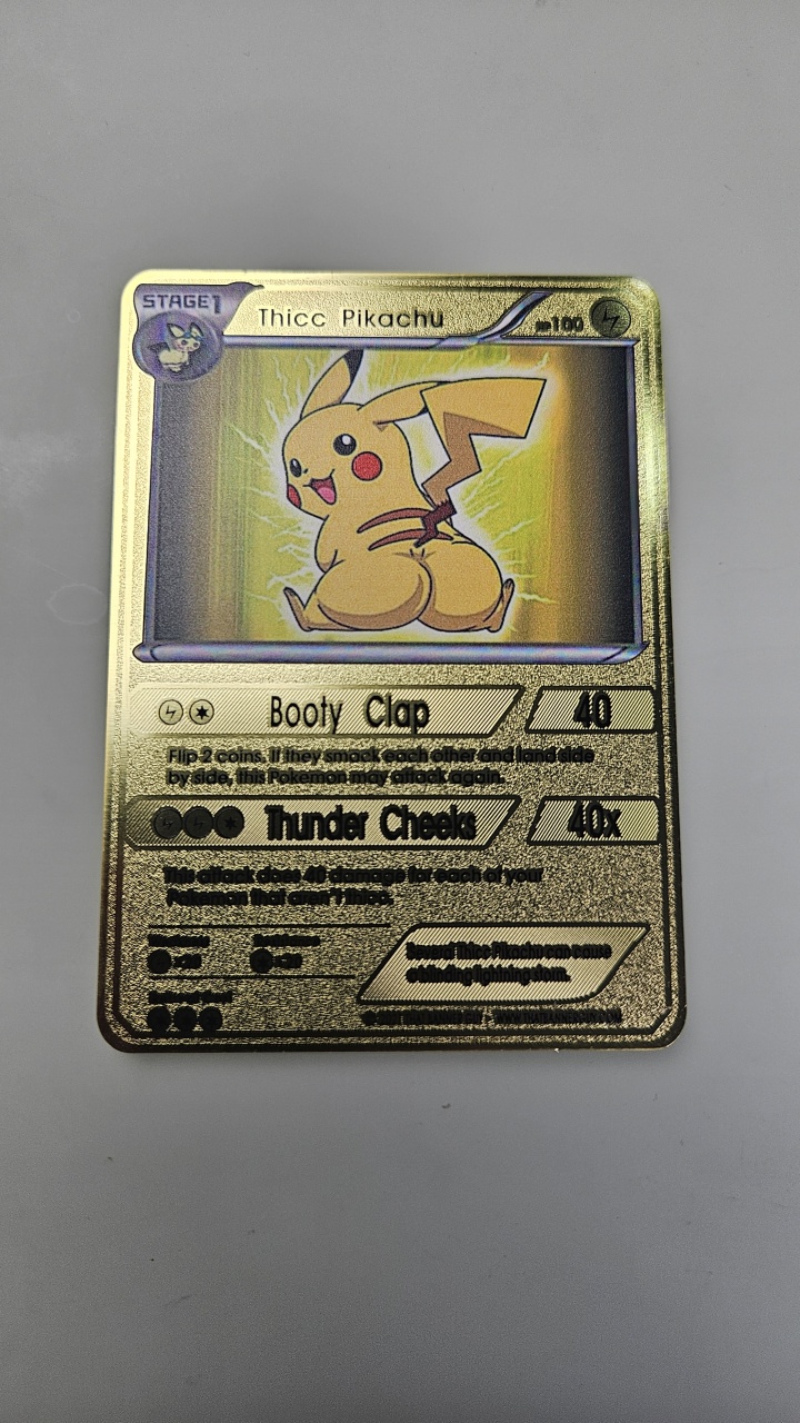 Thicc Pikachu - Carte PokéMetal (Fan Art) Collectible Metal Card
