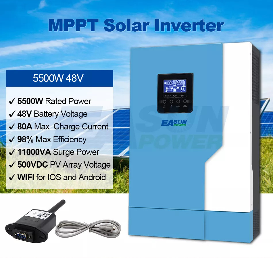 Invertor solar hibrid off-grid Easun ISolar SML III 5.5KW cu modul WiFI