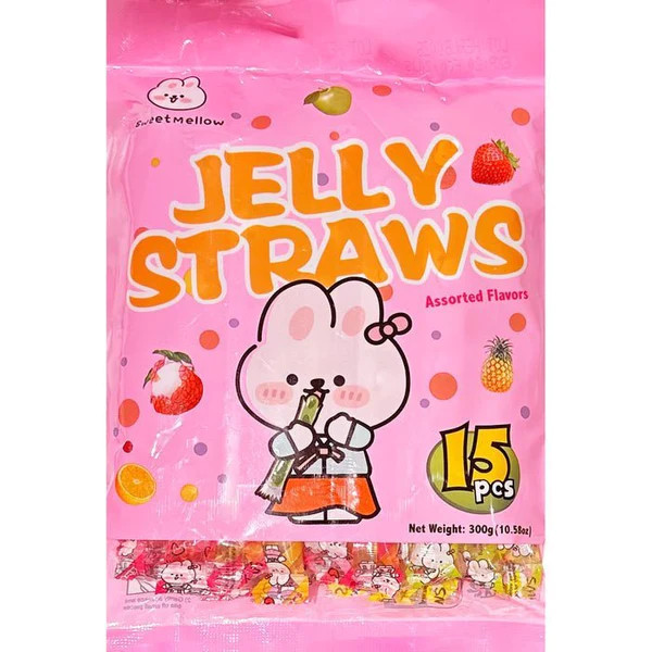Sweet Mellow Jelly Straws Assorted Flavors 200g