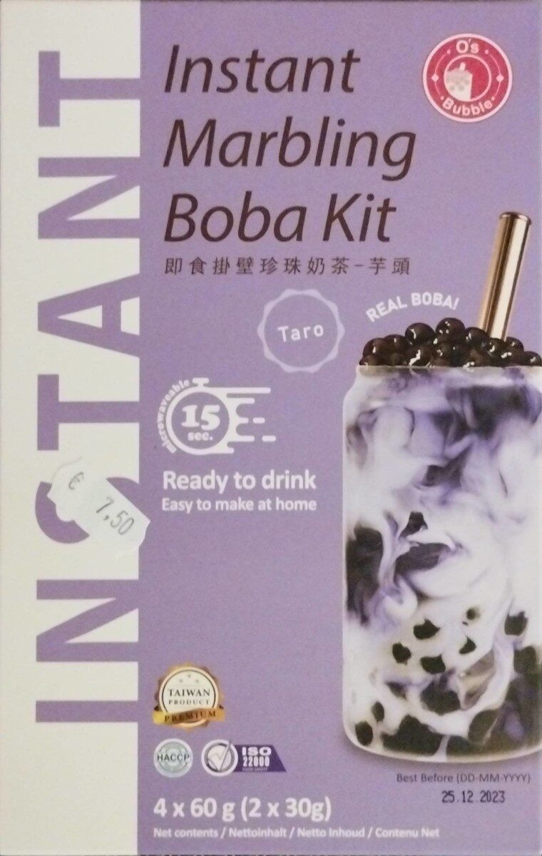 O's Bubble Instant Marbling Boba KIT Taro 240g