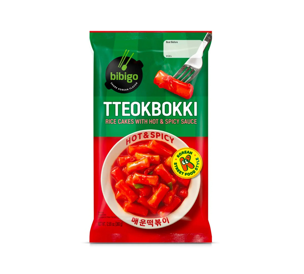 CJ Bibigo Tteokbokki Rice Cake With Hot & Spicy Sauce 360g