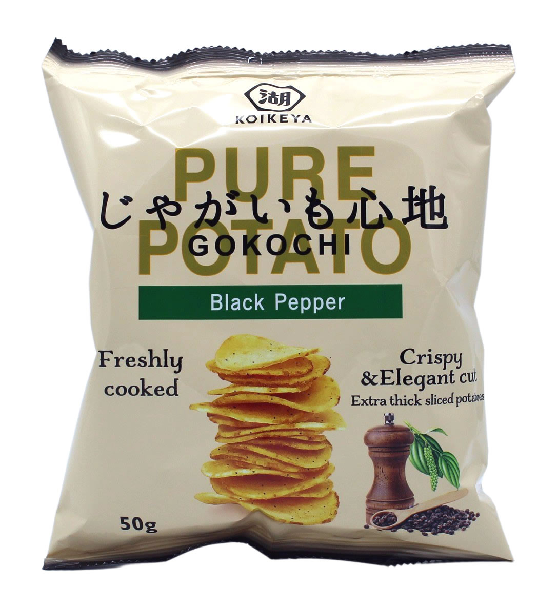Koikeya Pure Potato Chips Black Pepper Flavour 50g