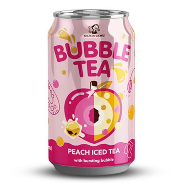 Lady Boba Peach Iced Tea Bursting Bubbles 320ml
