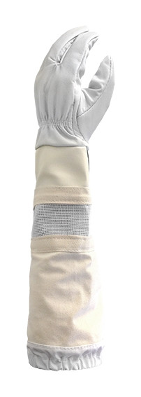 Manusi apicole ventilate din piele de oaie albe