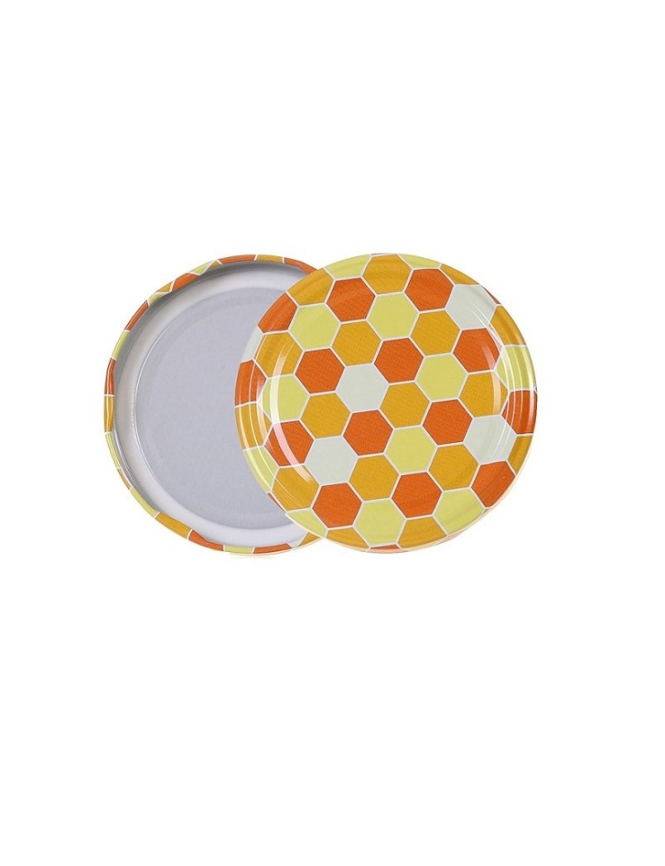 Capac pentru borcane diametru 82mm - Model cu hexagoane colorate