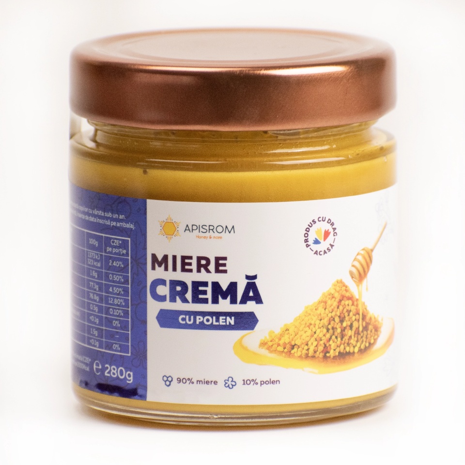 Miere Crema cu Polen - Apisrom 280g
