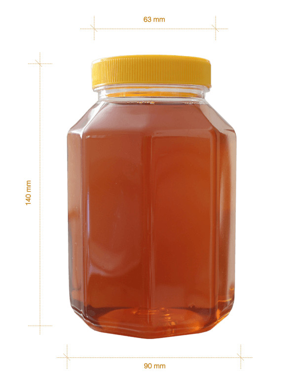 Borcan hexagonal din plastic 1kg