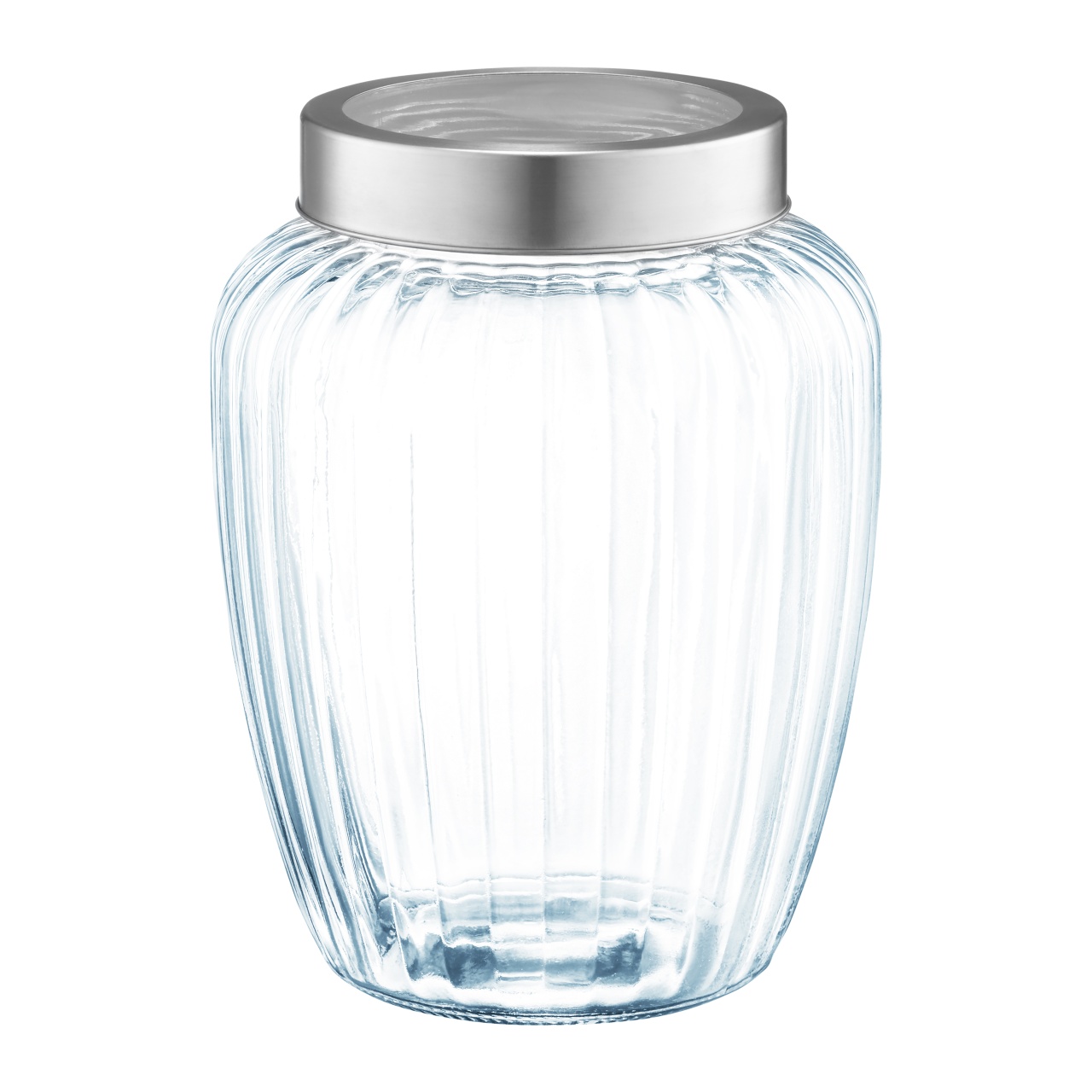 Borcan depozitare cu capac metalic 2.5L, Curly