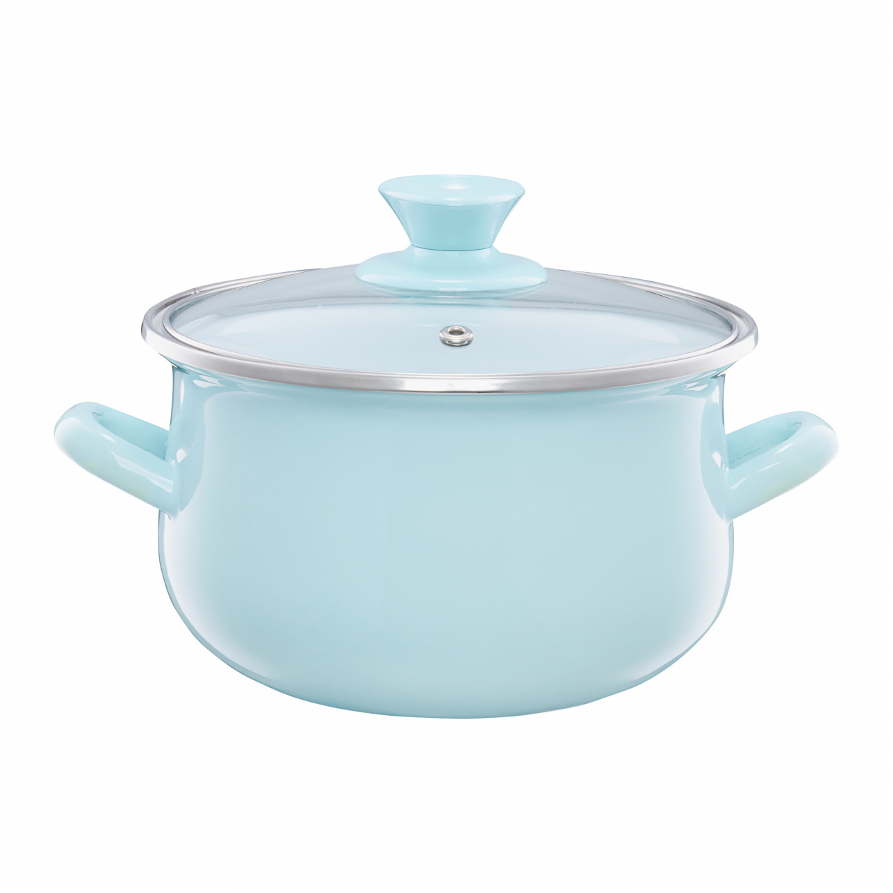 Oala email cu capac 18cm, 2.9L, menta, Pyza