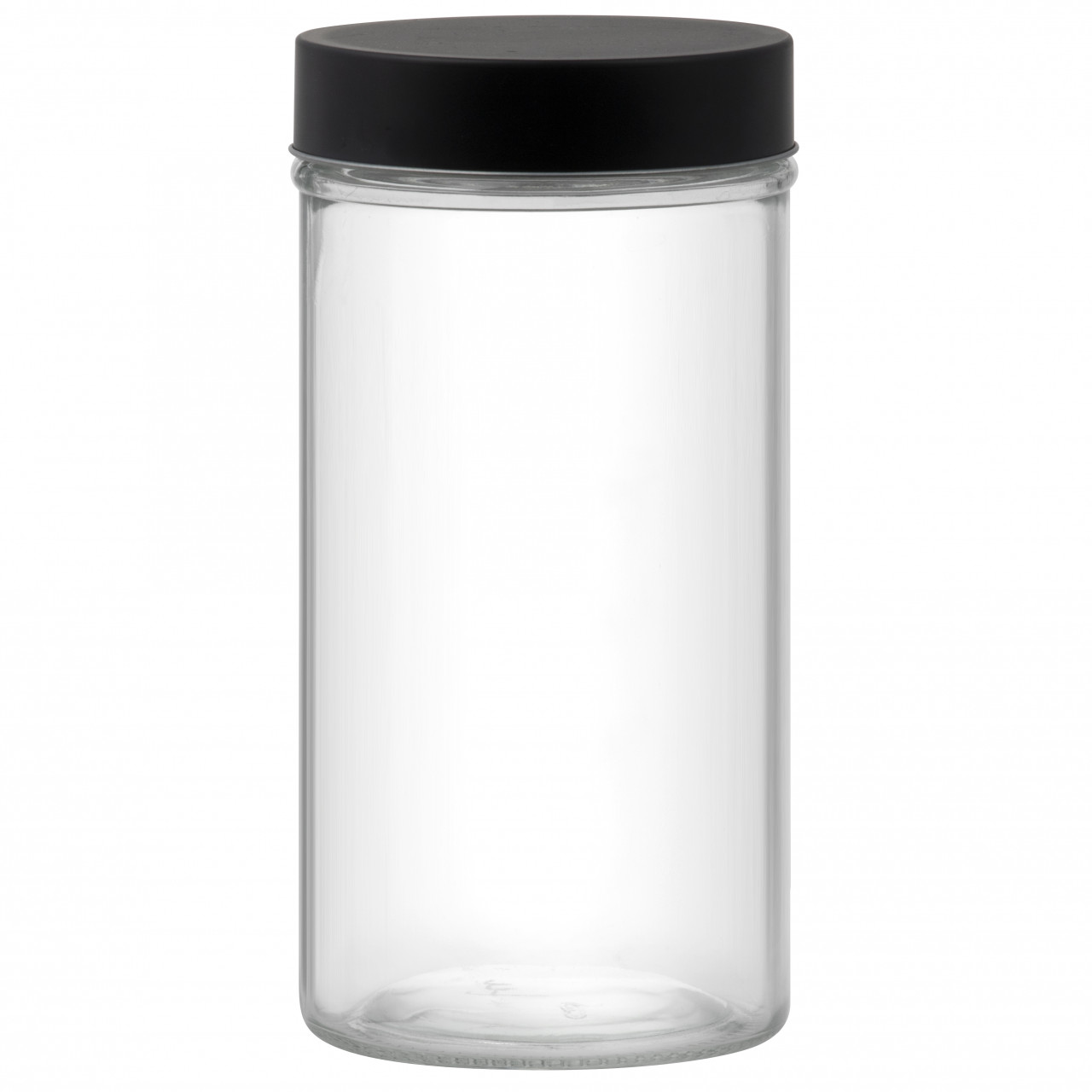 Borcan depozitare cu capac negru 1.3L, rotund, Milos