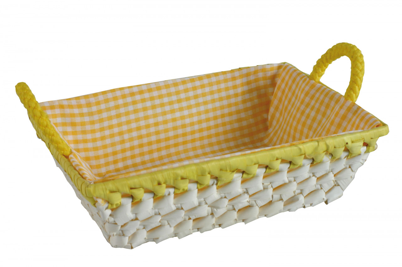 Cos dreptunghiular cu manere captusit cu material 25x18x7cm, mix culori ...