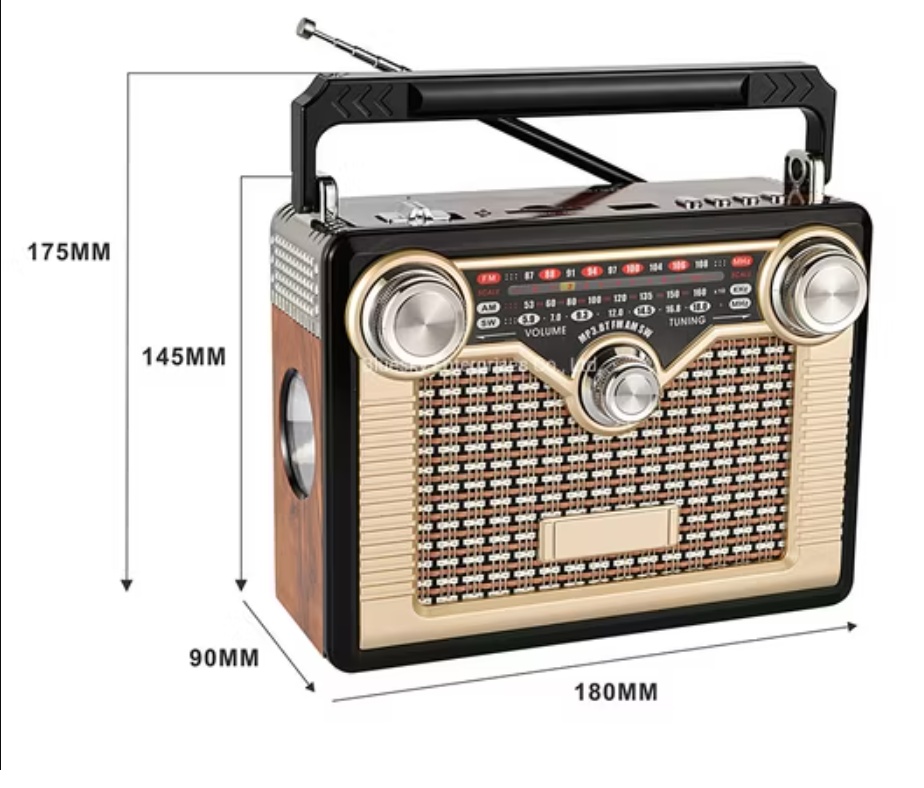 Boxa cu acumulator, Radio tip retro, FM AM, Bluetooth, USB, Portabil ...
