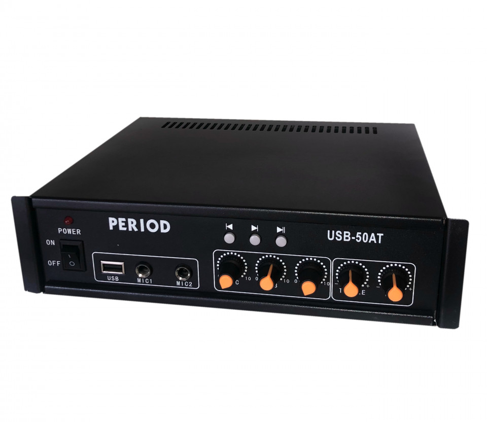 Statie audio, Amplificator boxe de linie 50W RMS 4-16Ω 70-120V, USB ...