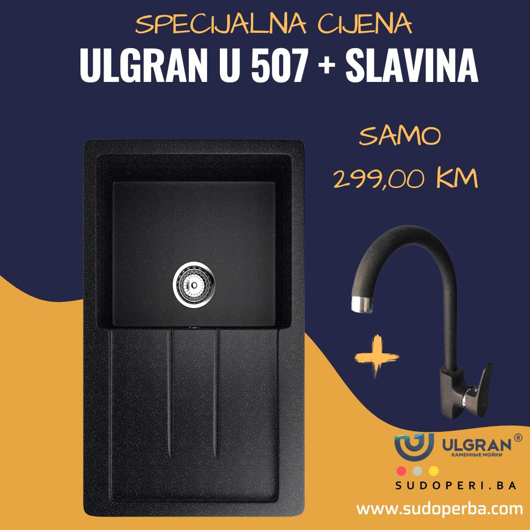 Sudoper Ulgran U507 u kombinaciji sa lučnom slavinom SET