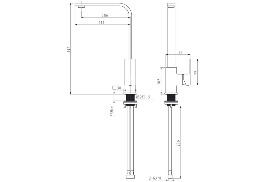 Slavina Sandonna Nera boja INOX