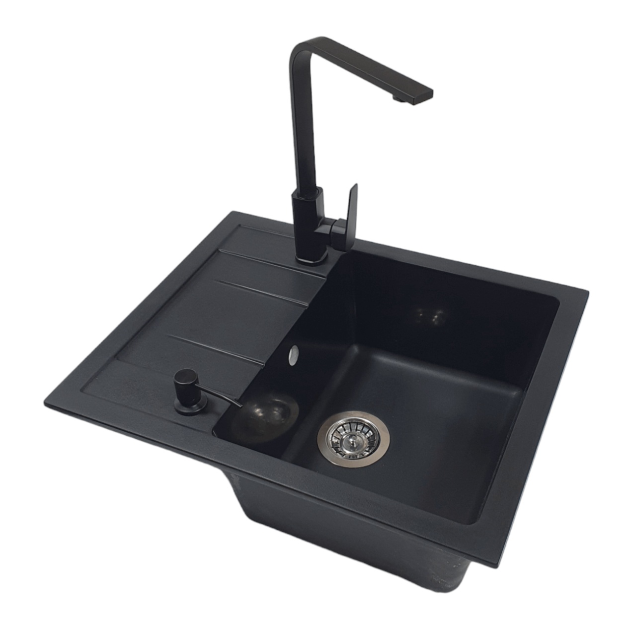 Granitni sudoper Nika 580 + Kvadrato mat slavina + dozer