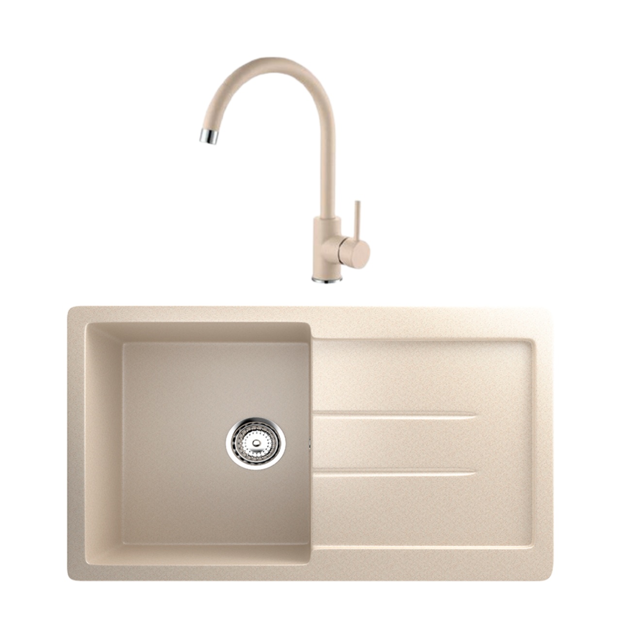 Granitni sudoper Ulgran U507 boja bež + lučna slavina bež