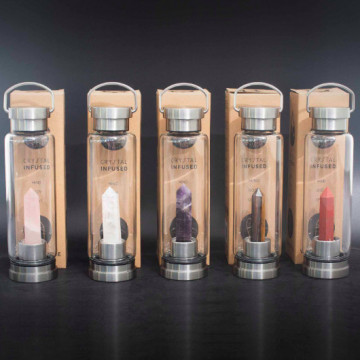 Sticla cu Infuzie de Cristale - Cuart Transparent - Obelisc