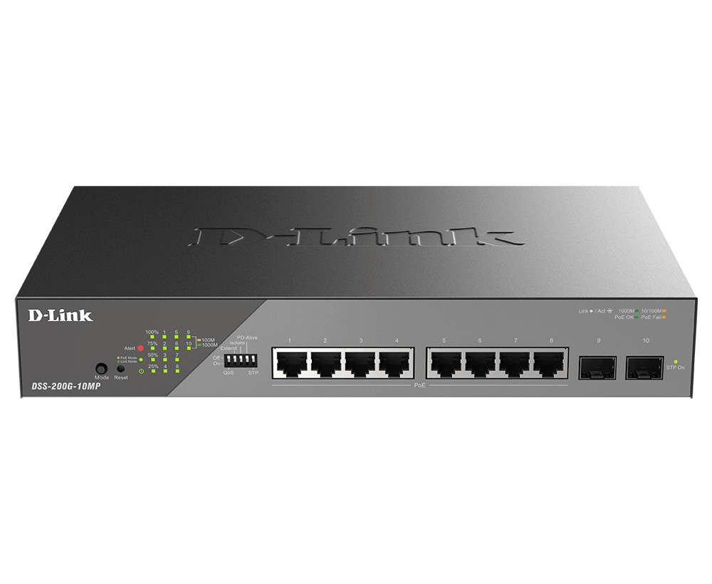 DLINK 8-PORT GB POE SURVEILANCE SWITCH