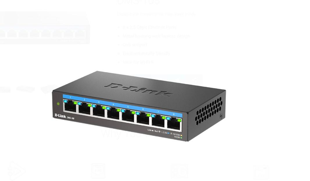 D-LINK DMS-108 UNMANAGED SWITCH 8 PORT