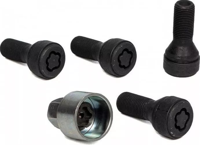 Set 4 suruburi/prezoane + cheie antifurt roti Originale/OE, M14X1,25