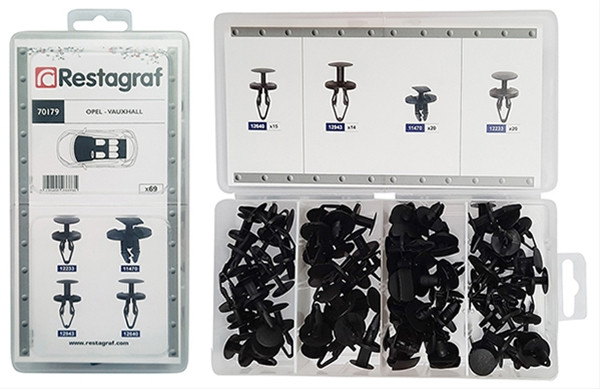 Set 69 buc asortiment nituri plastic pentru opel
