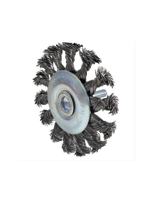 Perie Rotunda Sarma Otel 0,5Mm, D.75Mm, Cu Dorn Prindere 12Mm