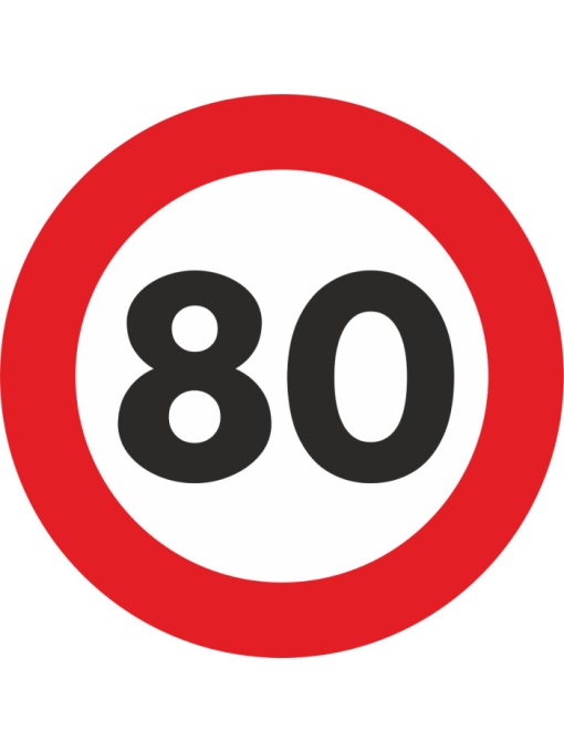 Autocolant Sticker "Limita Viteza" Reflectorizant - 80km/h