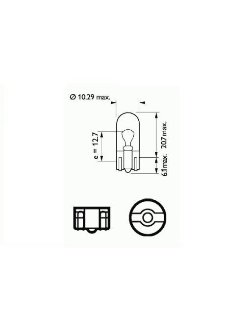 Bec Soclu Sticla 12V W5W Set 20 Buc Sct