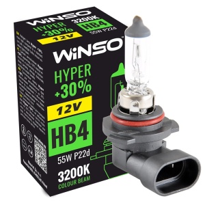Bec Halogen Winso Hyper +30% HB4 - 12V, 55W P22d 3200K