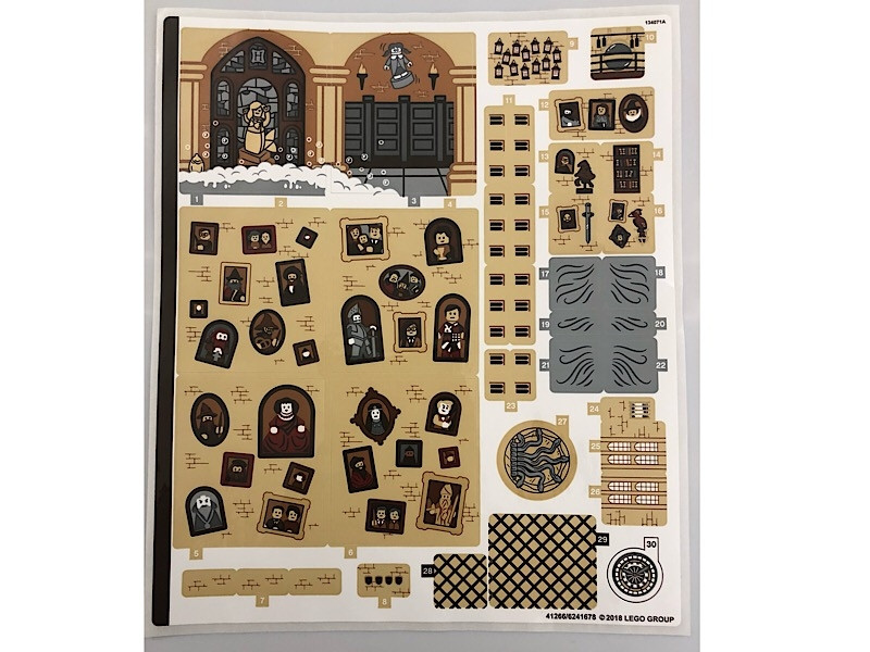 71043stk01 STICKER: Hogwarts Castle sheet 1 NIEUW *0S0000
