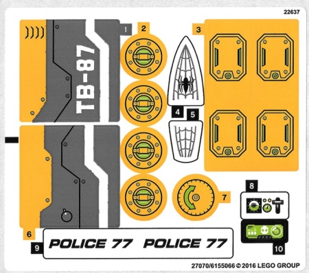 76081stk01 STICKER 76081 Super Heroes The Milano vs The Abelisk NIEUW ...