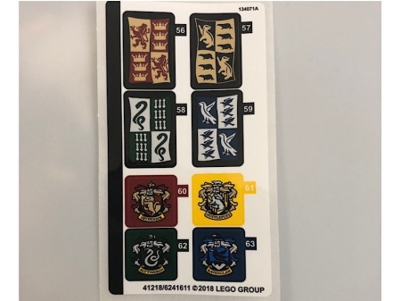 71043stk01 STICKER: Hogwarts Castle sheet 1 NIEUW *0S0000