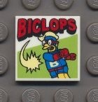 3069bpb0029-1 Tegel 1x2 Oranje treinkaartje wit NIEUW *0D008