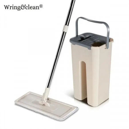 Mop plat WRING & CLEAN® – SET DE CURĂȚARE 2 ÎN 1 – doar 99 lei