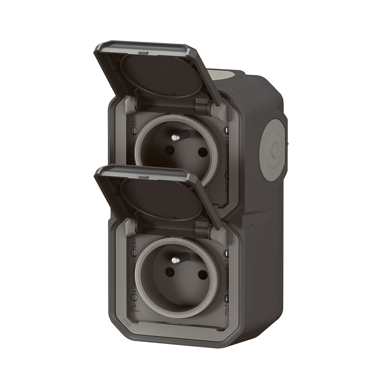 Legrand Plexo Priza Dubla IP55 Montaj Exterior Interior Antarcit
