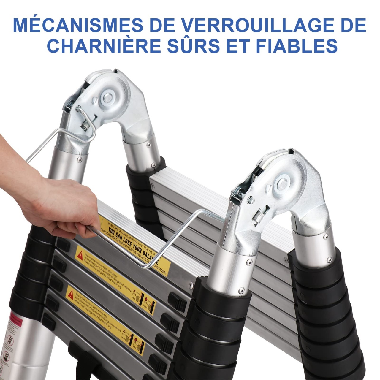 Scara telescopica din aluminiu, 5 metri, scara pliabila, scara ...