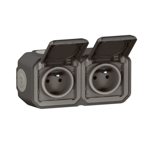 LEGRAND - priza dubla impermeabila IP55 cu impamantare Plexo - priza 2P ...