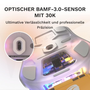 Mouse wireless gaming Glorious Model D3 alb senzor 30K DPI 69 g RGB