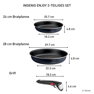 Set tigai Tefal Ingenio Enjoy L72390 3 piese compatibil inductie maner ...