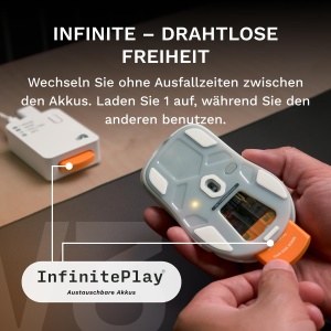 Mouse wireless gaming Glorious Model D3 alb senzor 30K DPI 69 g RGB