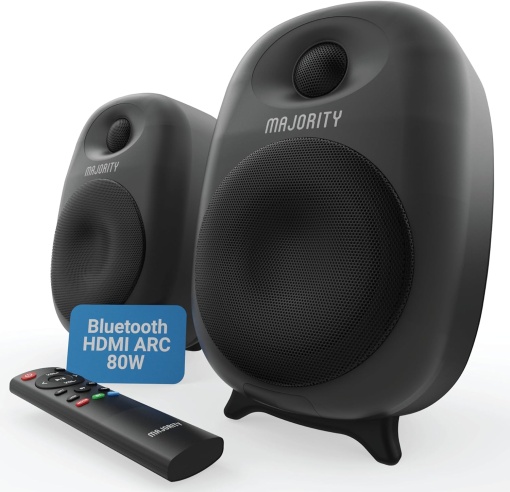Boxe active stereo, Majority, D80, pentru TV sau PC, EQ personalizat, 80 W