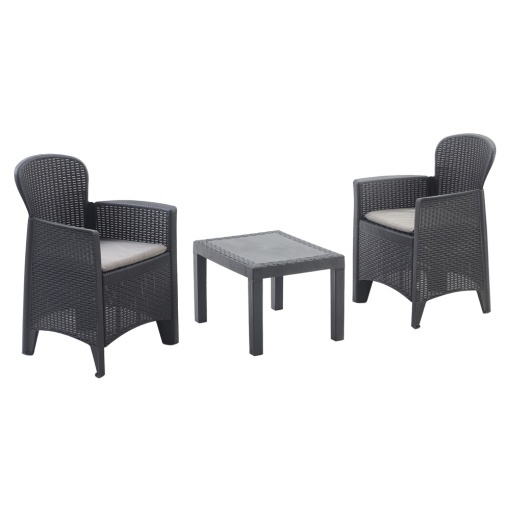Set gradina/terasa, Progarden, AKITA, 3 piese, polipropilena, antracit ...