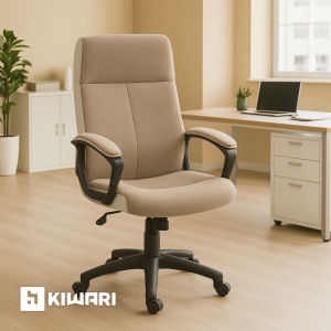 Scaun birou Kiwari® Tin, spatar inalt, suprafata textil, brate cromate ...