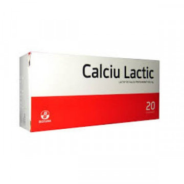 Calciu Lactic 500 mg - 20 cpr, Biofarm | Naturisti.ro