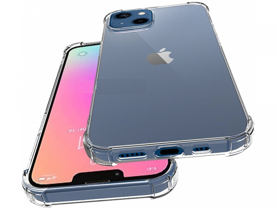 Husa slim transparenta Apple iPhone 13 Mini, antisoc, colturi intarite ...